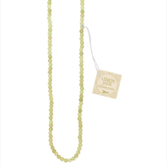 ZAD | Jewelry | New Genuine Lemon Jade Stone Necklace | Poshmark
